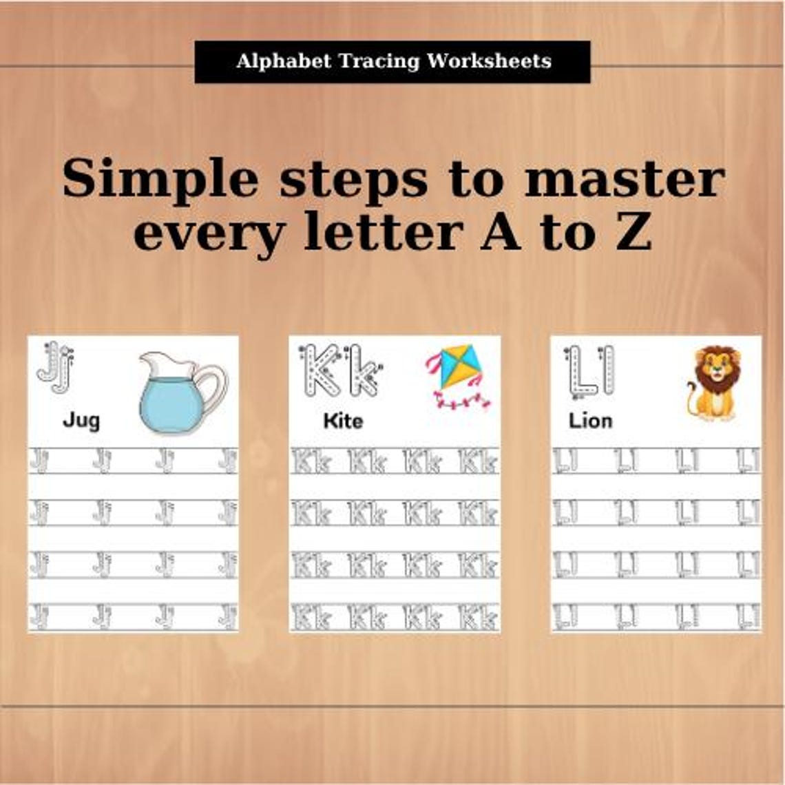 Alphabet Tracing Worksheets A-Z: Preschool & Kindergarten Learning (PDF ...