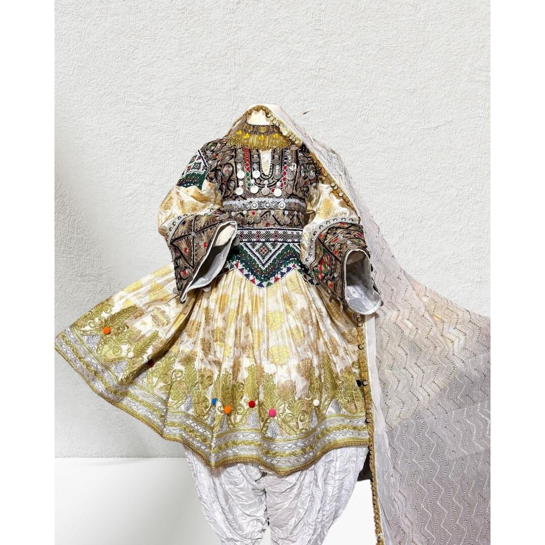 Afghan Kuchi Dress: Lalomitan Fabric, Cherma Embroidery, Vintage ...