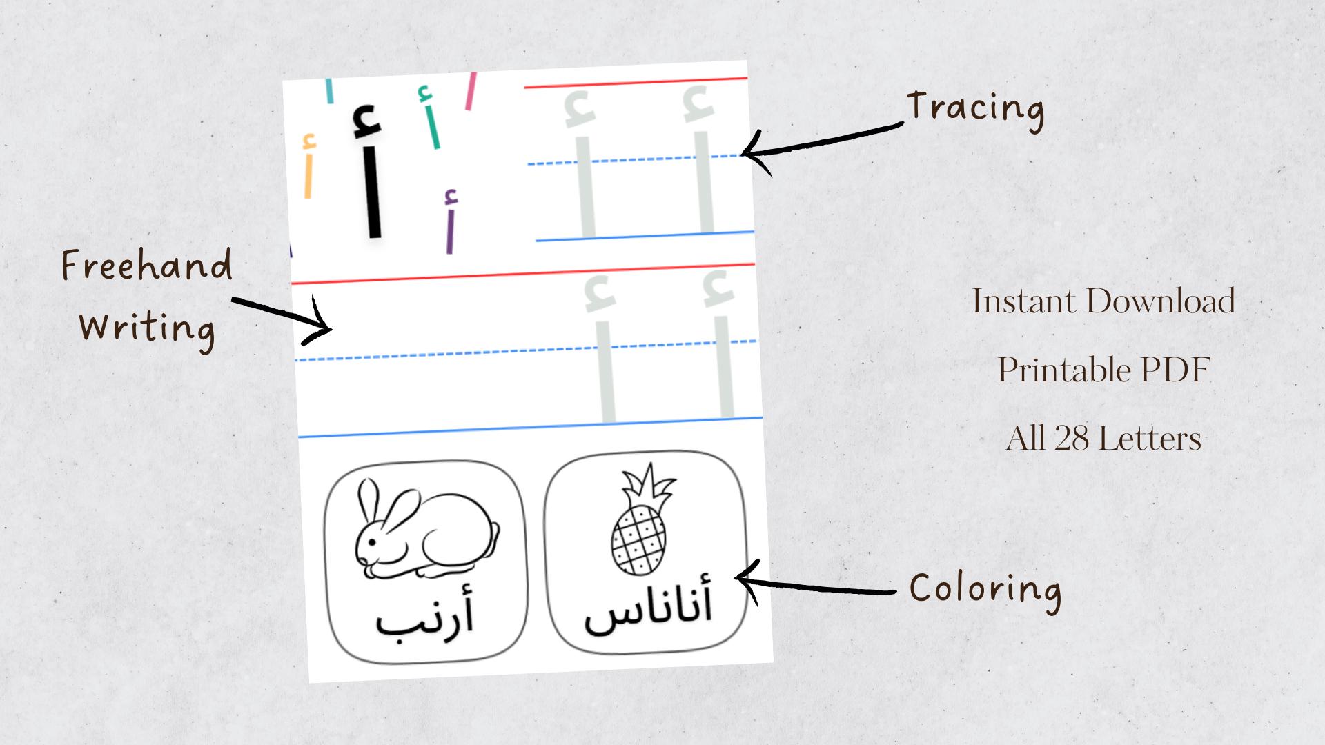 Arabic Alphabet Worksheets for Kids | Printable PDF | Learn Arabic ...