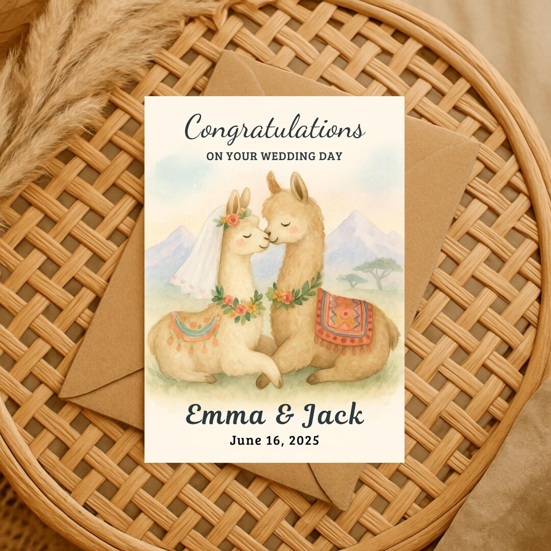 Personalized Congratulations Wedding Card. Custom Marriage Keepsake ...