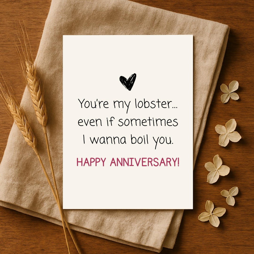 Printable Anniversary Card, Funny Marriage Card, Sarcastic Love Card ...