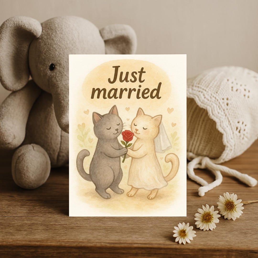 Printable Congratulations Card, Just Married Card, Wedding Day Card ...