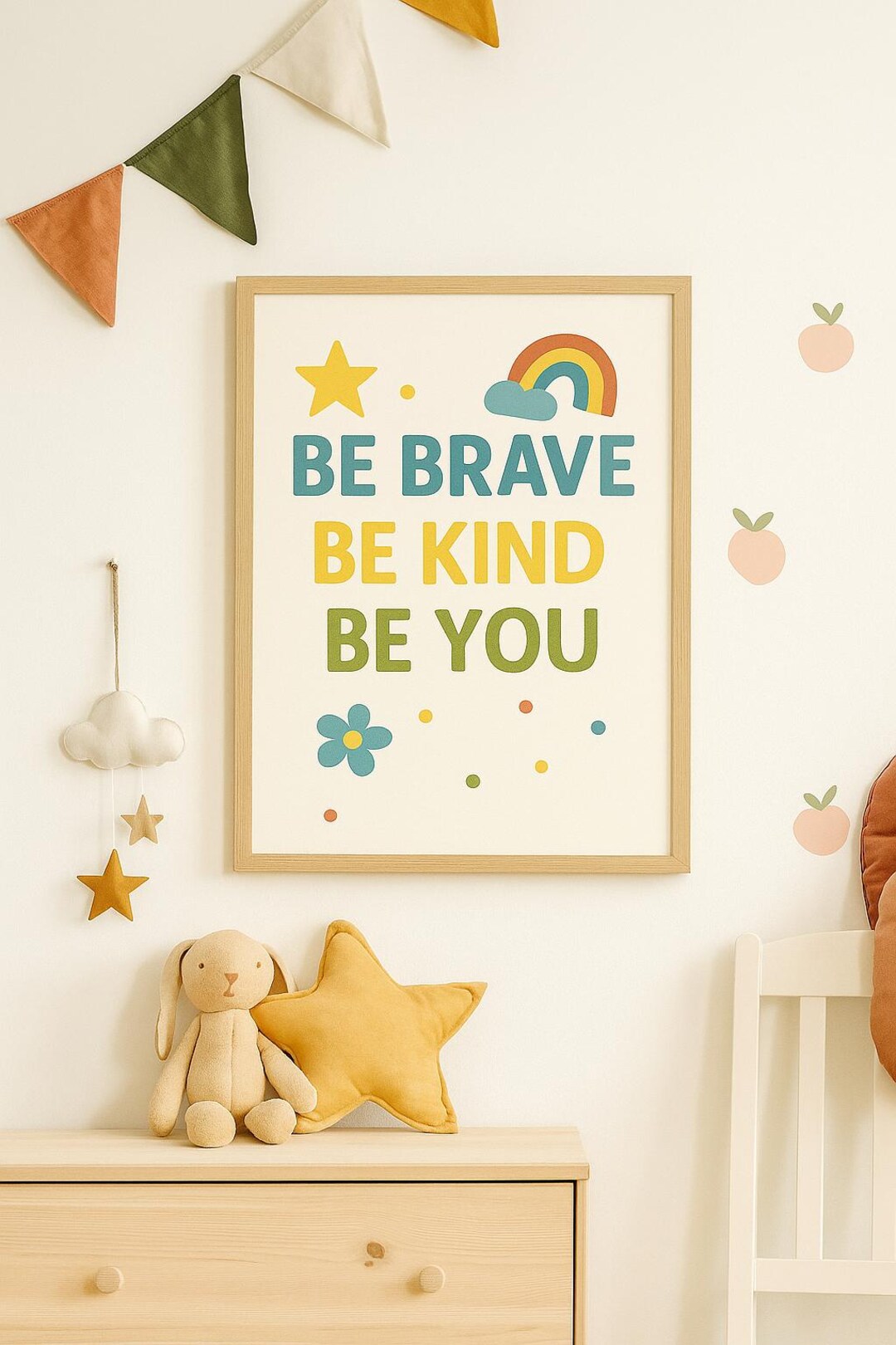 Be Brave Be Kind Be You Wall Art - Inspirational Nursery Print - Etsy