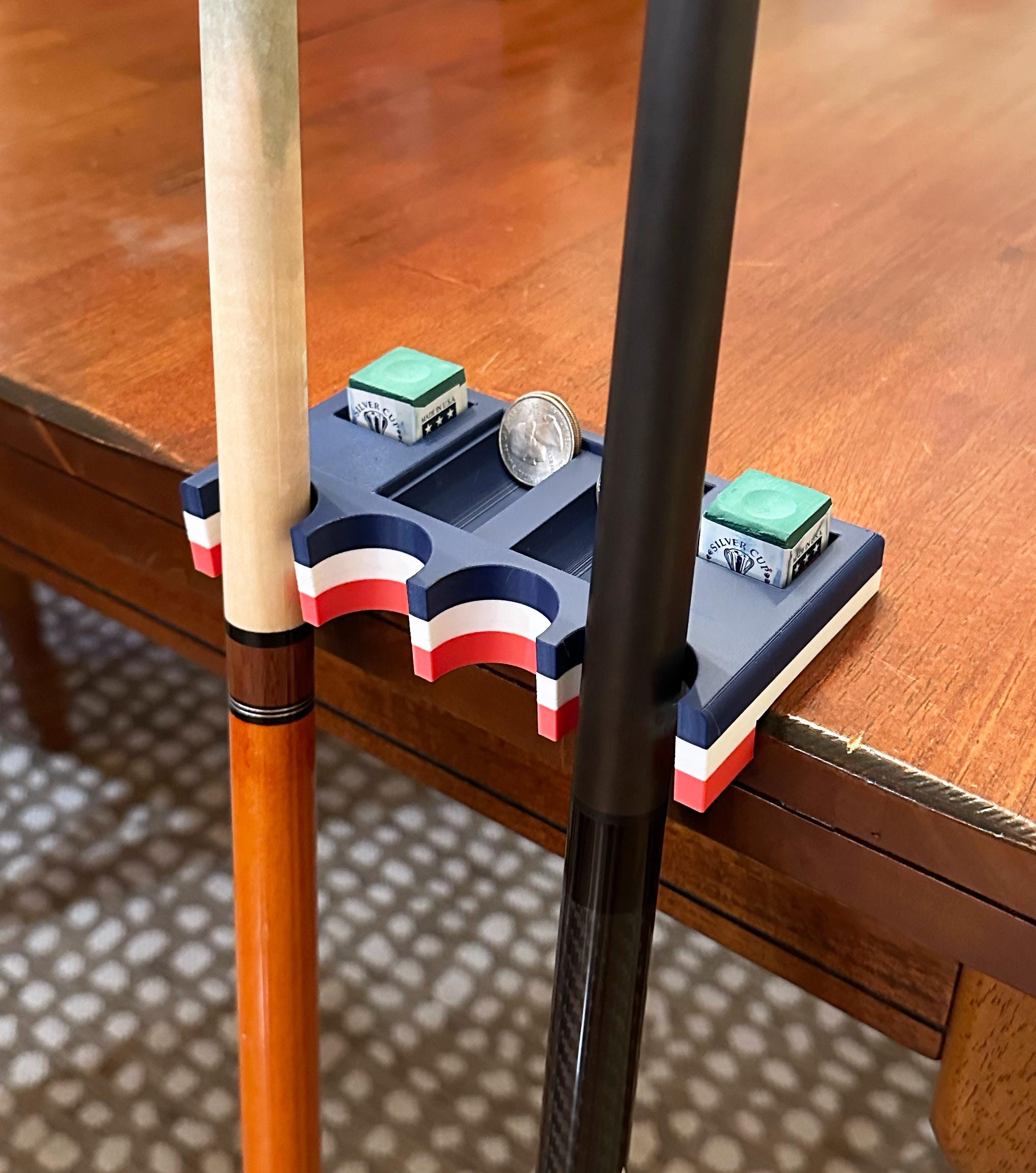 Patriotic USA Pool Cue Holder: Portable Billiards Rest With Chalk ...