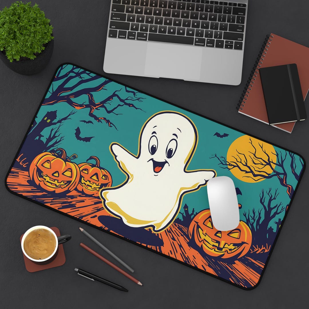 Halloween Ghost Desk Mat: Spooky Home Office Decor - Etsy