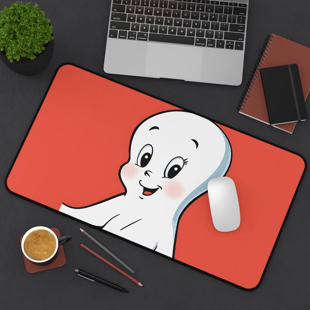 Cute Casper the Ghost Desk Mat - Fun Office Decor, Gamer Accessories ...