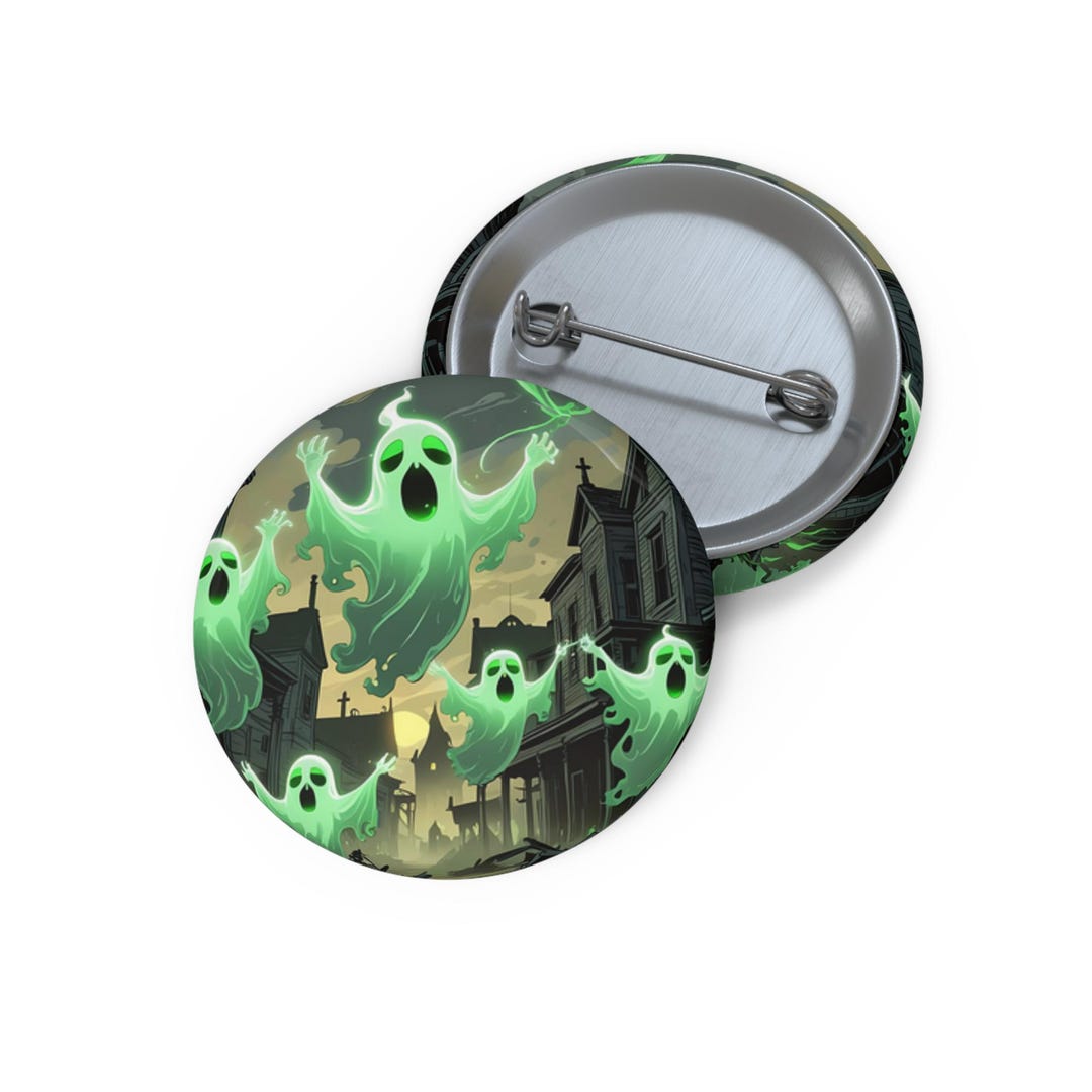 Custom Ghost Pin Button: Spooky Halloween Accessory - Etsy