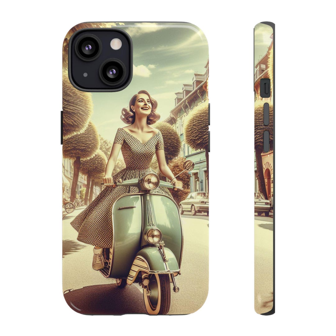 Vintage Scooter Phone Case - Retro Design, Tough Cases, Unique Gift ...