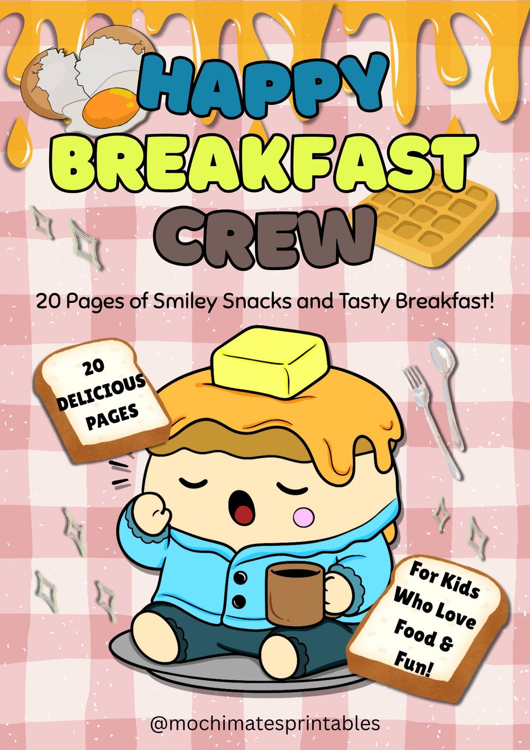 Happy Breakfast Crew - Cute Food Coloring Book for Kids | 20 Fun ...