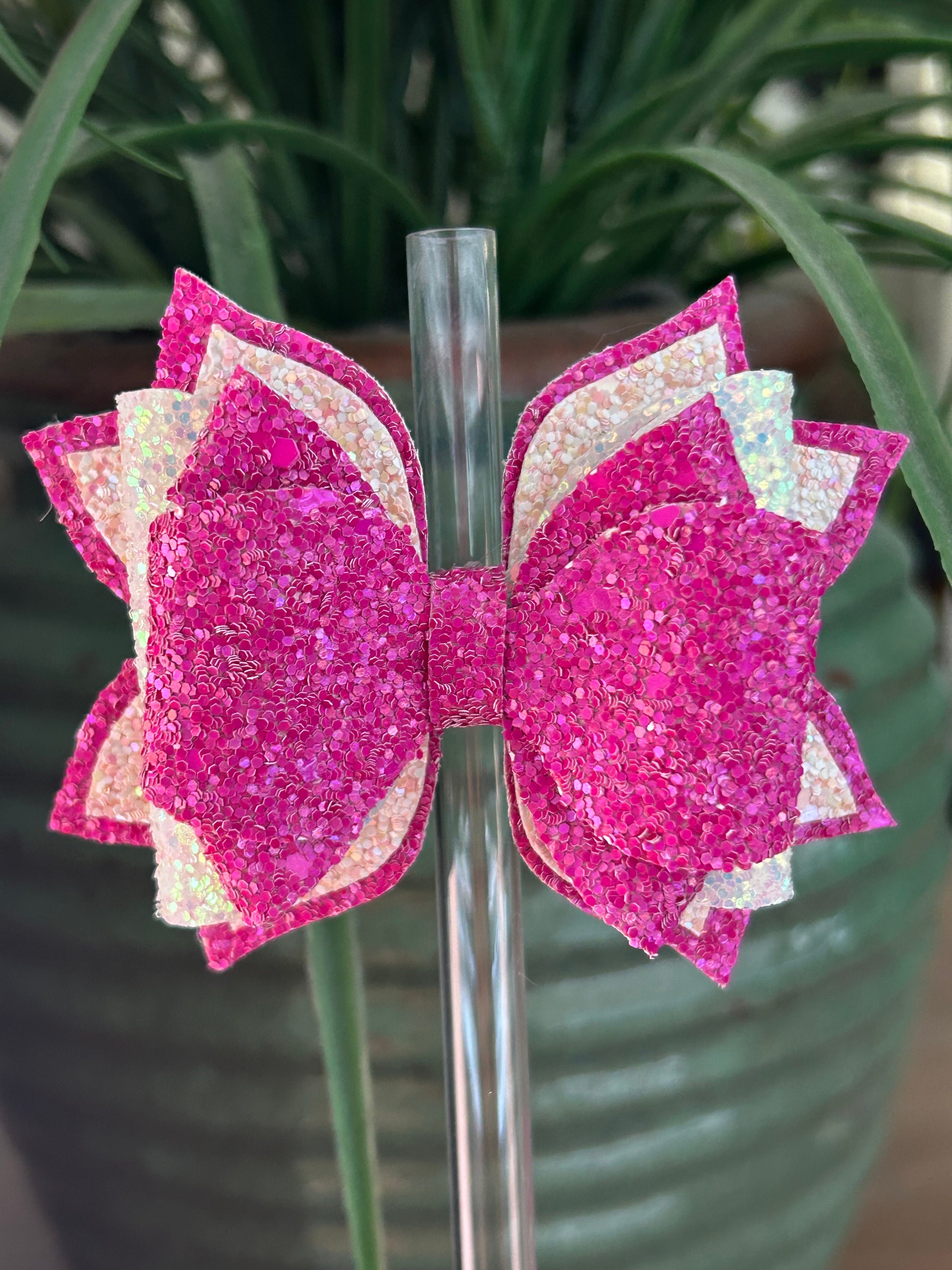 Stanley Jumbo Perfectly Pink Magenta Multi Glitter Layered Straw Topper ...