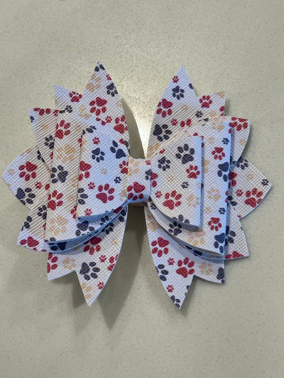 Stanley Red Navy White Paw Print Dog Bow Straw Topper Adorable - Etsy