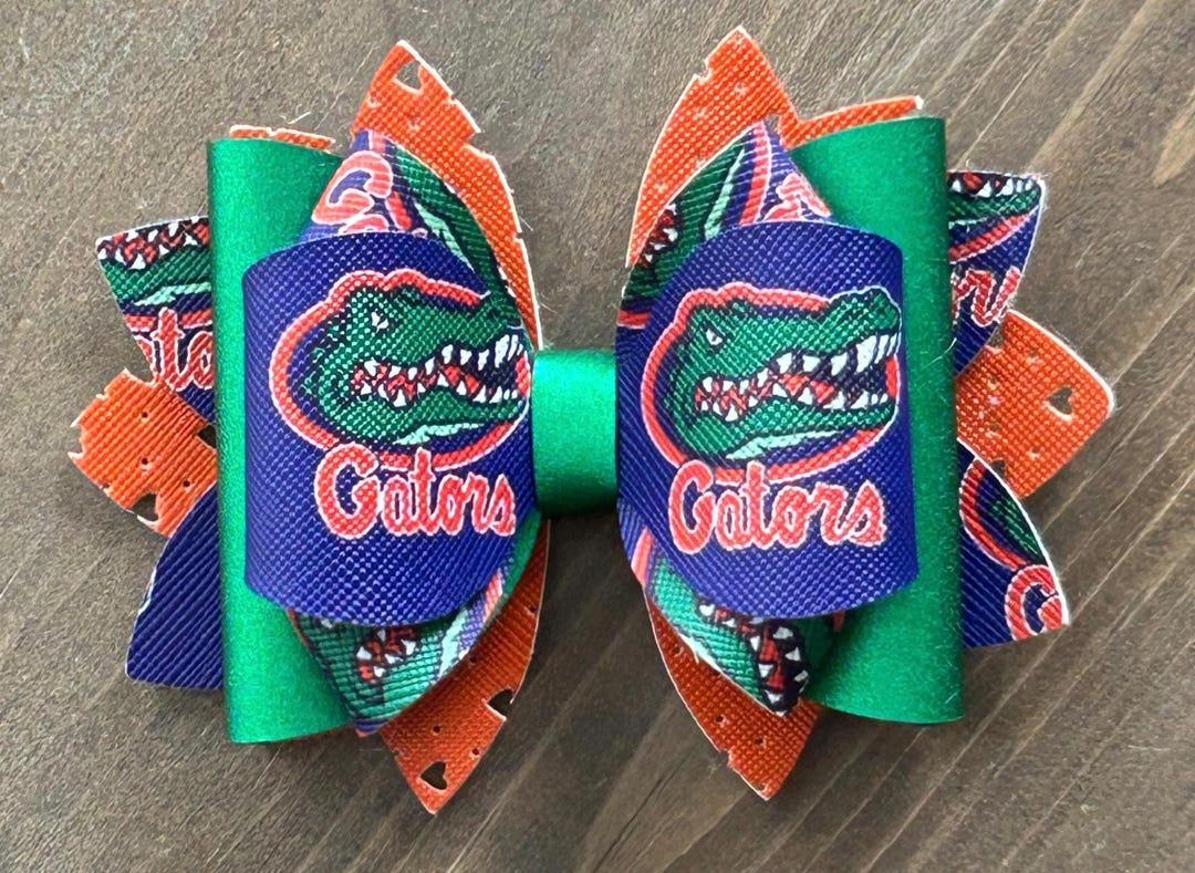 Stanley Jumbo Florida Gator Print UF Orange Green Layered Straw Topper ...