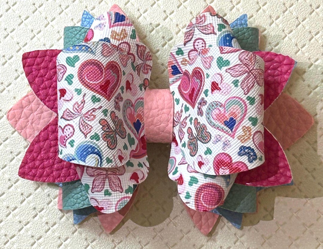 Jumbo Stanley Bows and Hearts Pink Blue Green White LSF Straw Topper ...