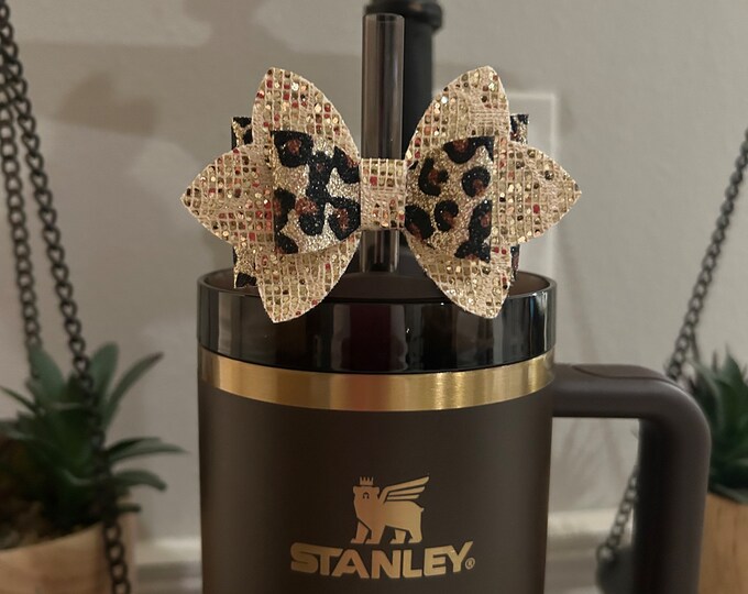 Chocolate Gold Stanley Bow Topper Leopard - Etsy