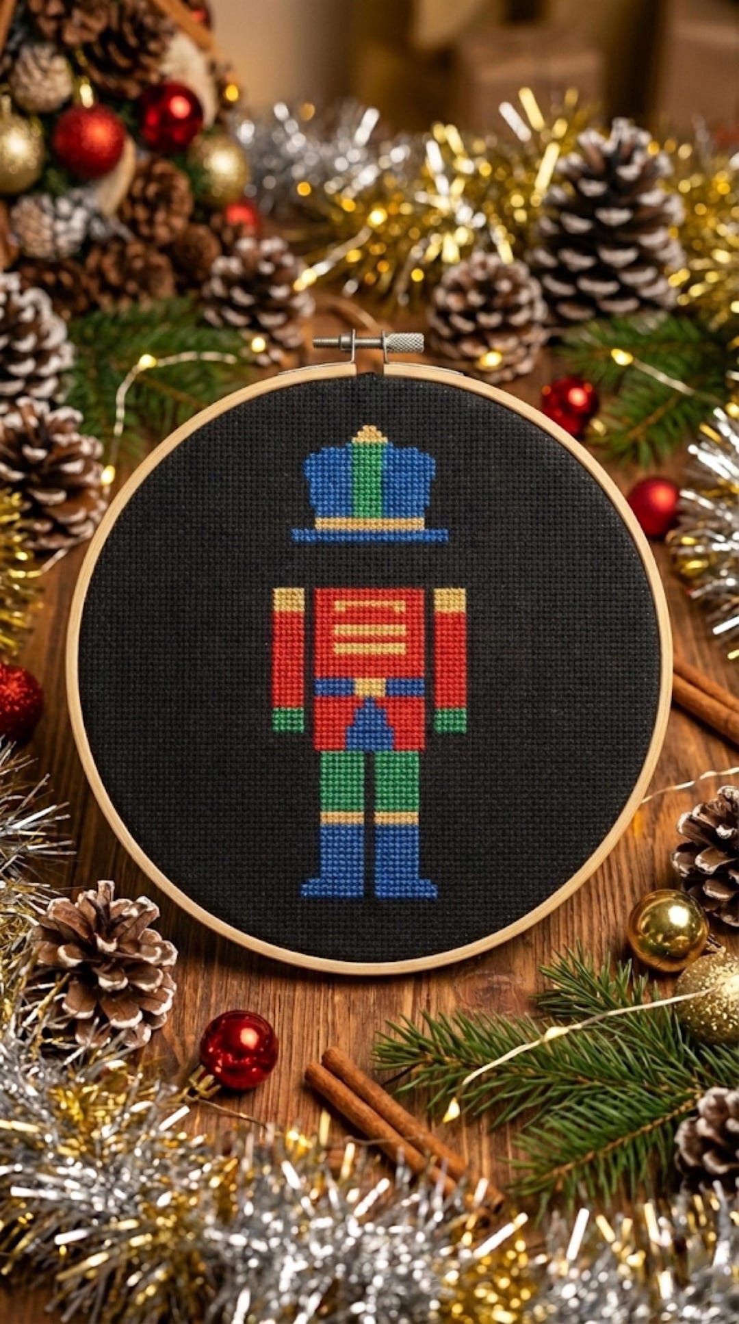 Christmas Nutcracker Cross Stitch Pattern PDF | Pixel Art Toy Soldier ...