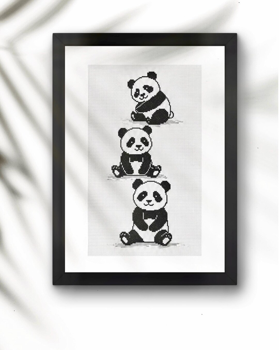 Panda Trio Cross Stitch Pattern PDF | Cute Animal Embroidery ...