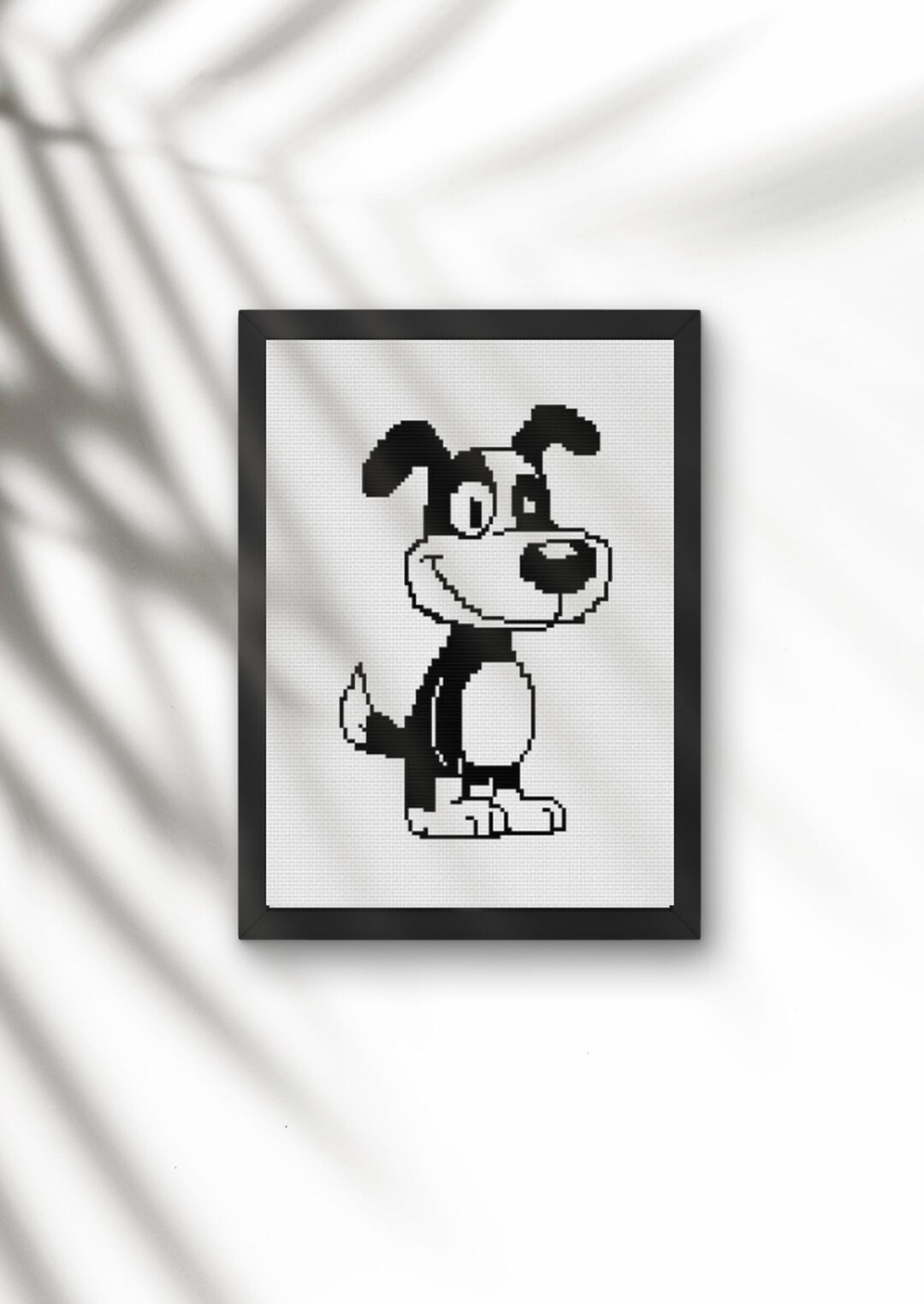 Dog Cross Stitch Pattern PDF | Blackwork Monochrome Modern Wall Art ...