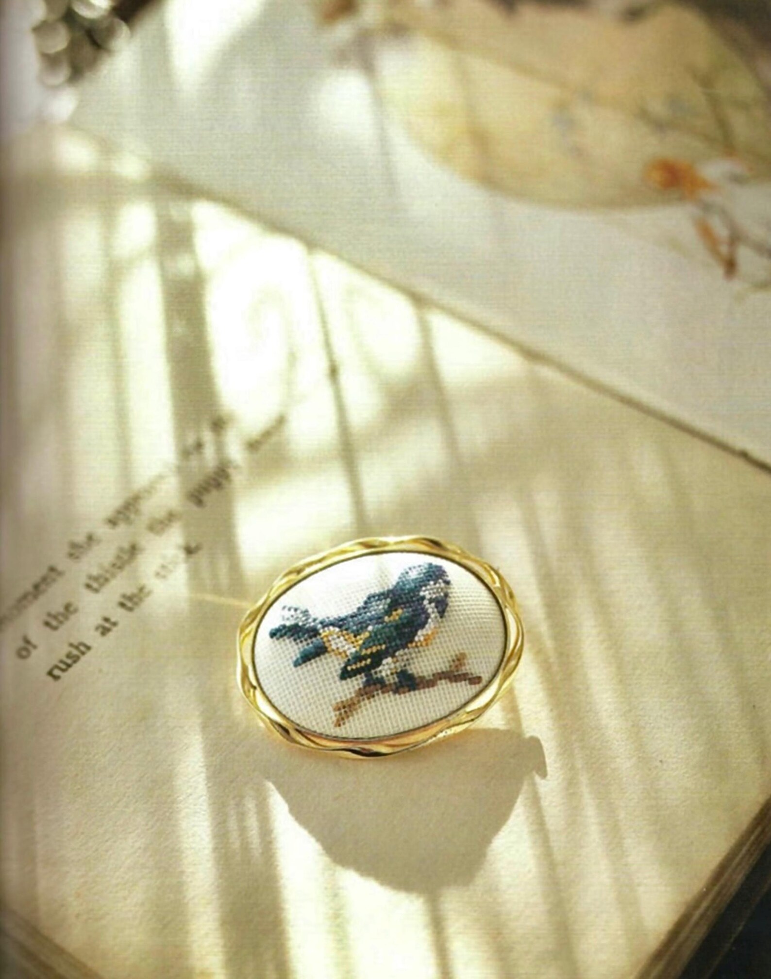 Blue Bird Cross Stitch Pattern PDF: Vintage Brooch Embroidery Design - Etsy