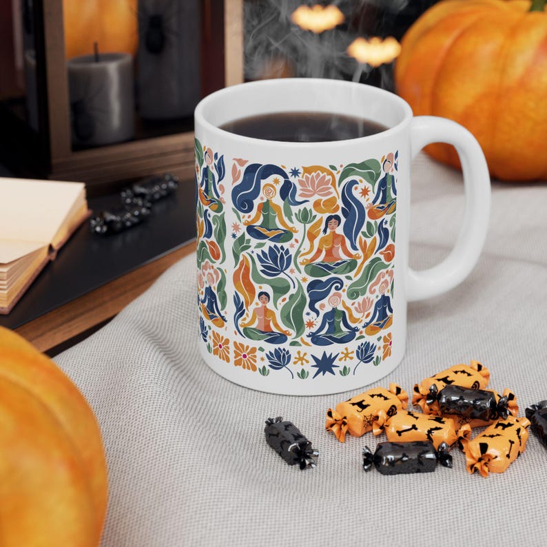 Meditation & Positive Energy Ceramic Mug | Inspirational Mindfulness ...