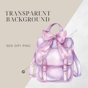 Watercolor School Clipart: Pastel Purple School Supplies, Patterns (30 ...