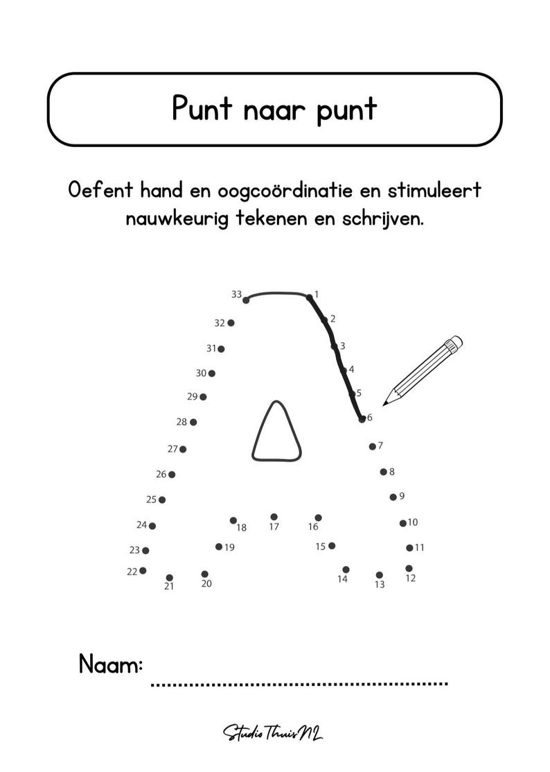 Punt Naar Punt Werkbladen | Kleuters | Alfabet A T/m Z | Tellen | Hand ...