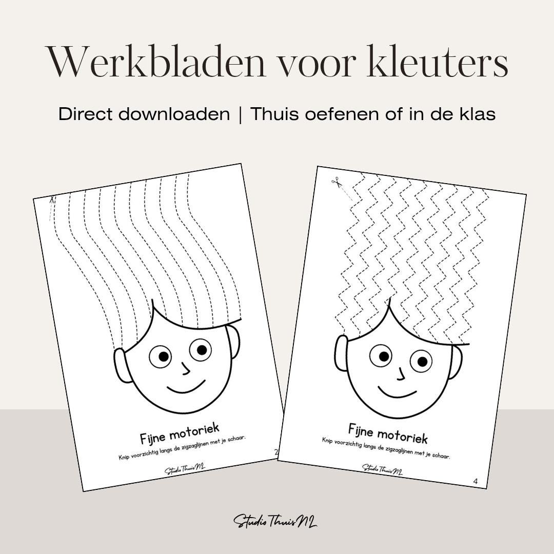 Knip Oefening | Fijne Motoriek Oefenen Voor Kleuters | Printbare A4 ...