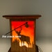 Buck, Deer, Elk, Tabletop Console Lamp, Night Light, Wood, Vintage ...