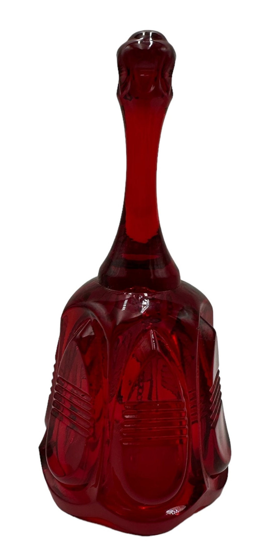 Fenton Art Glass Ruby Red Barred Oval Bell 1986 - Etsy