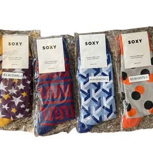 4 Pair Soxy Socks, Wild Bright Patterns, 4-12, Grecian Key, Stars, Polka Dot, Arrows, New - Etsy