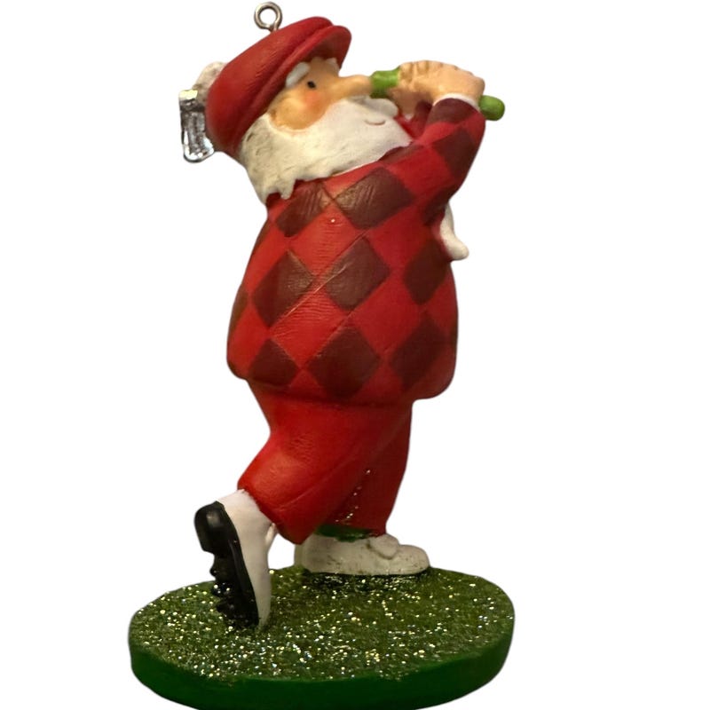Santa Golfing Figurine - Etsy