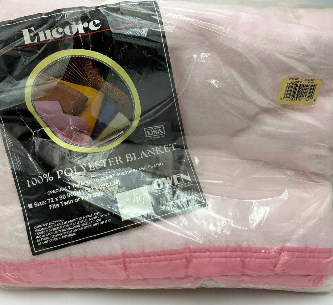 Vtg Encore Polyester Satin Trim Pink Blanket USA Rose Twin/full USA - Etsy