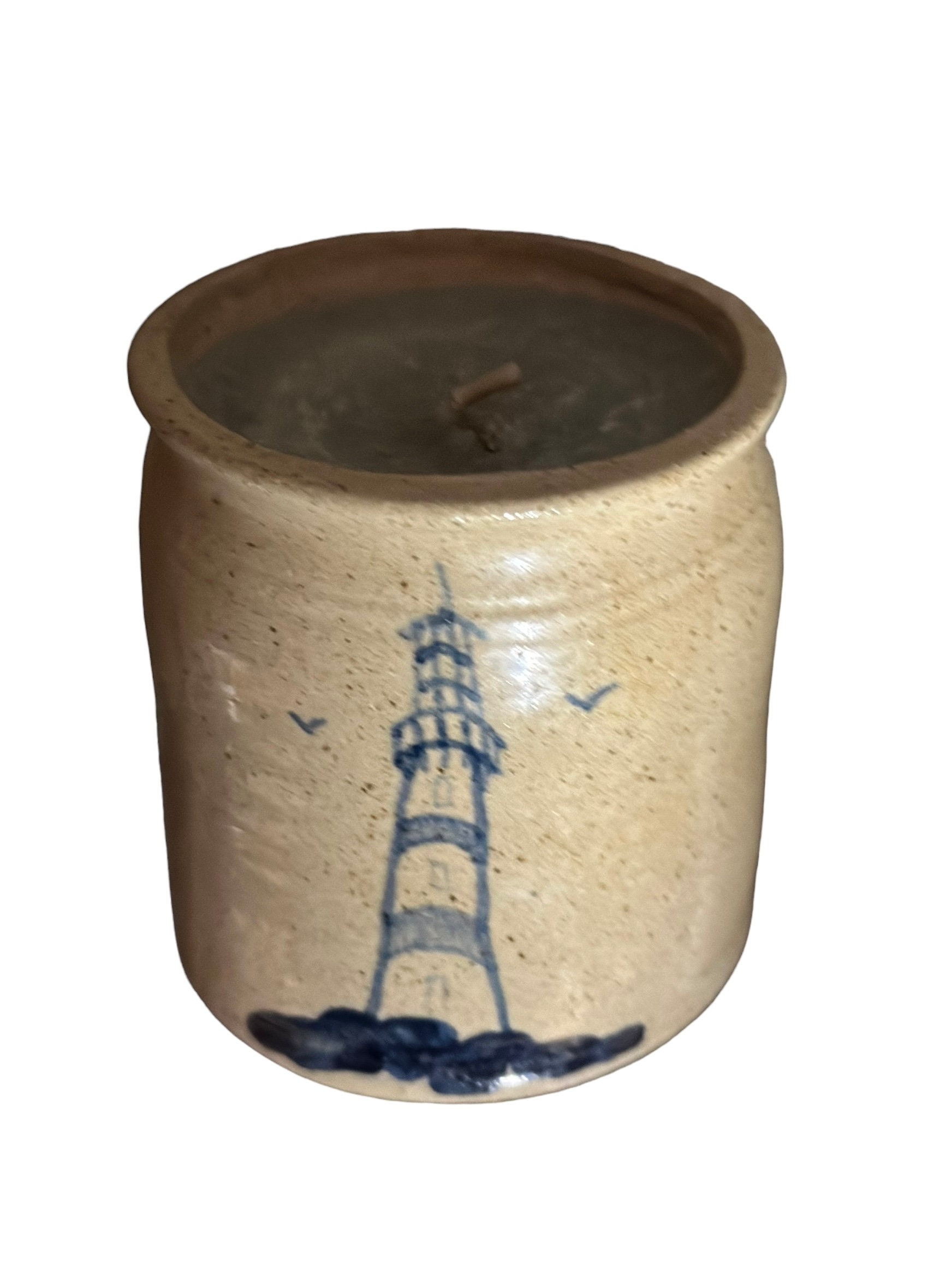 Blue, CHARLESTON Pottery CANDLE Holder South Carolina, Lighthouse ...