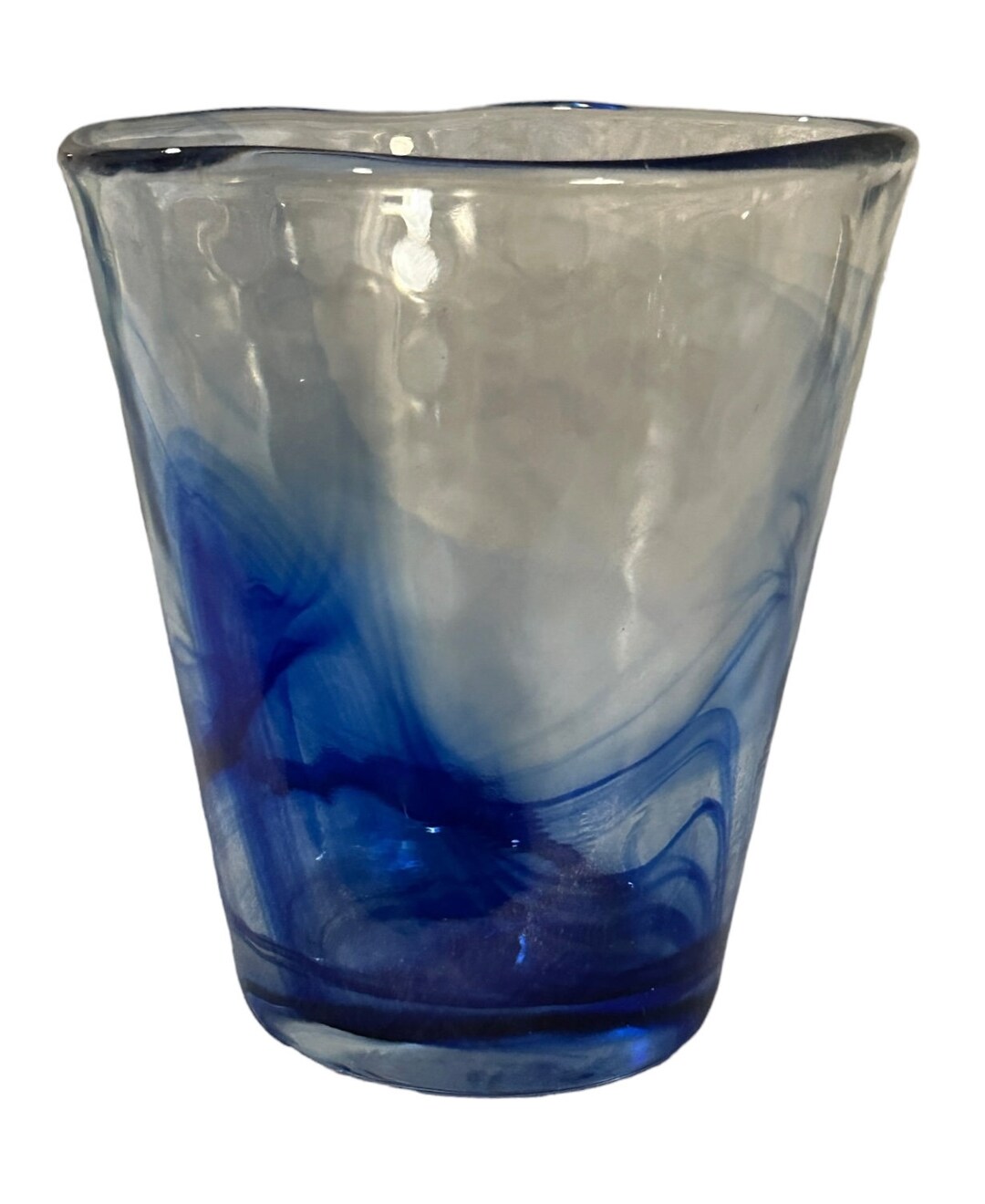 Bormioli Rocco Murano Cobalt Blue Swirl Drinking Glass Italy Blown ...