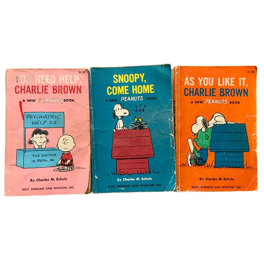Set of 3 Snoopy Soft Covered Books, Vintage Psychiatrist 5 Cents, - Etsy