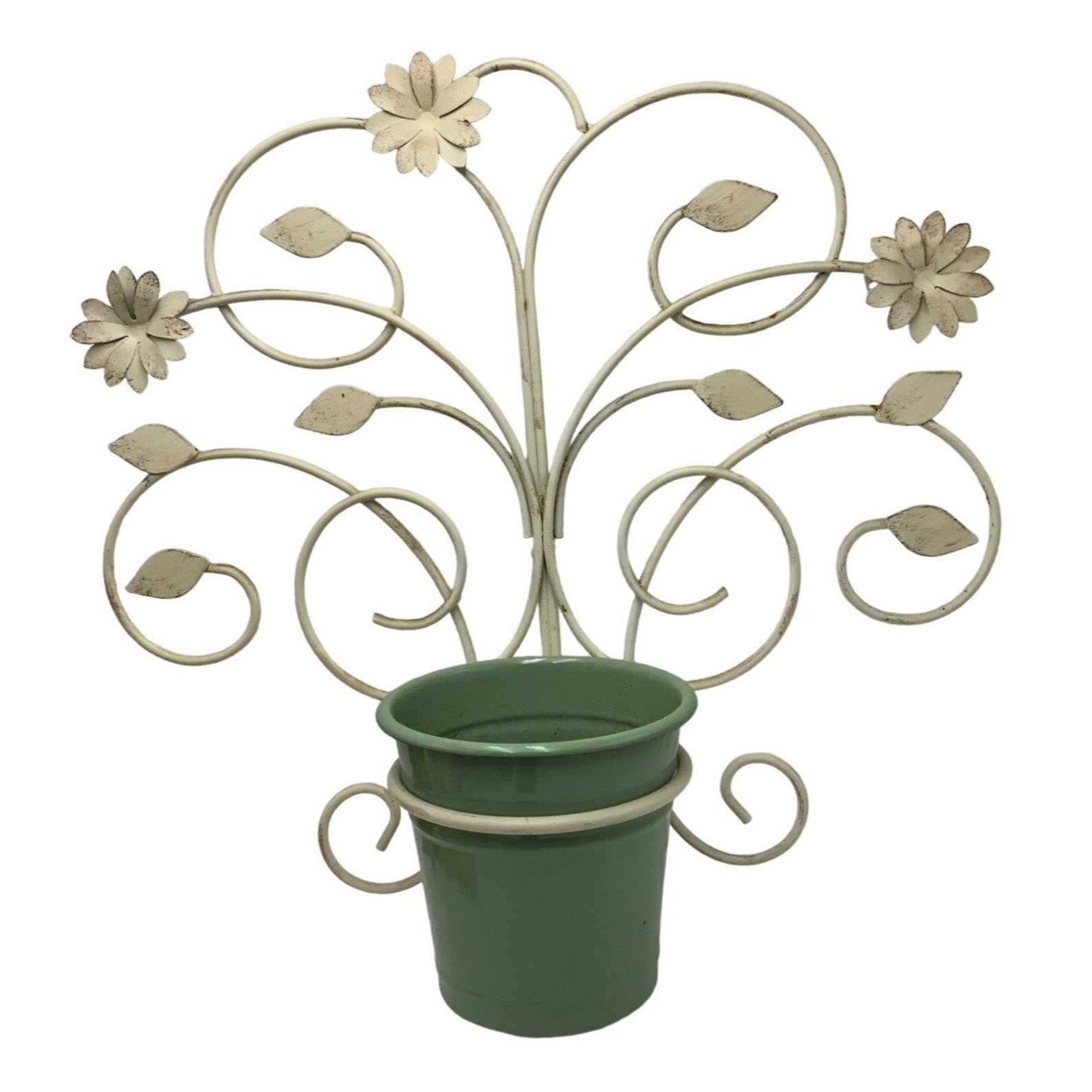 Wall Flower Pot Hanger Wrought Iron Mexican Indoor Outdoor - Etsy