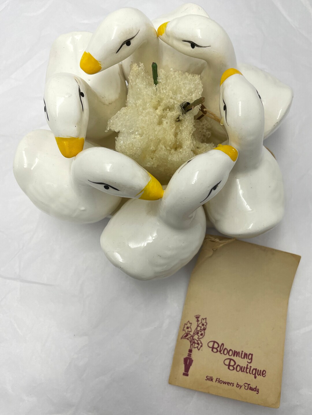 Ceramic Ring Circle of Swans Geese Floral Sponge Ortea Light - Etsy