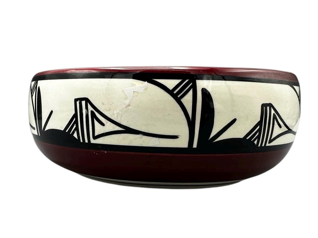 Navajo Handmade UTE Pottery Bowl W Jacket 16# SW Native American Art ...