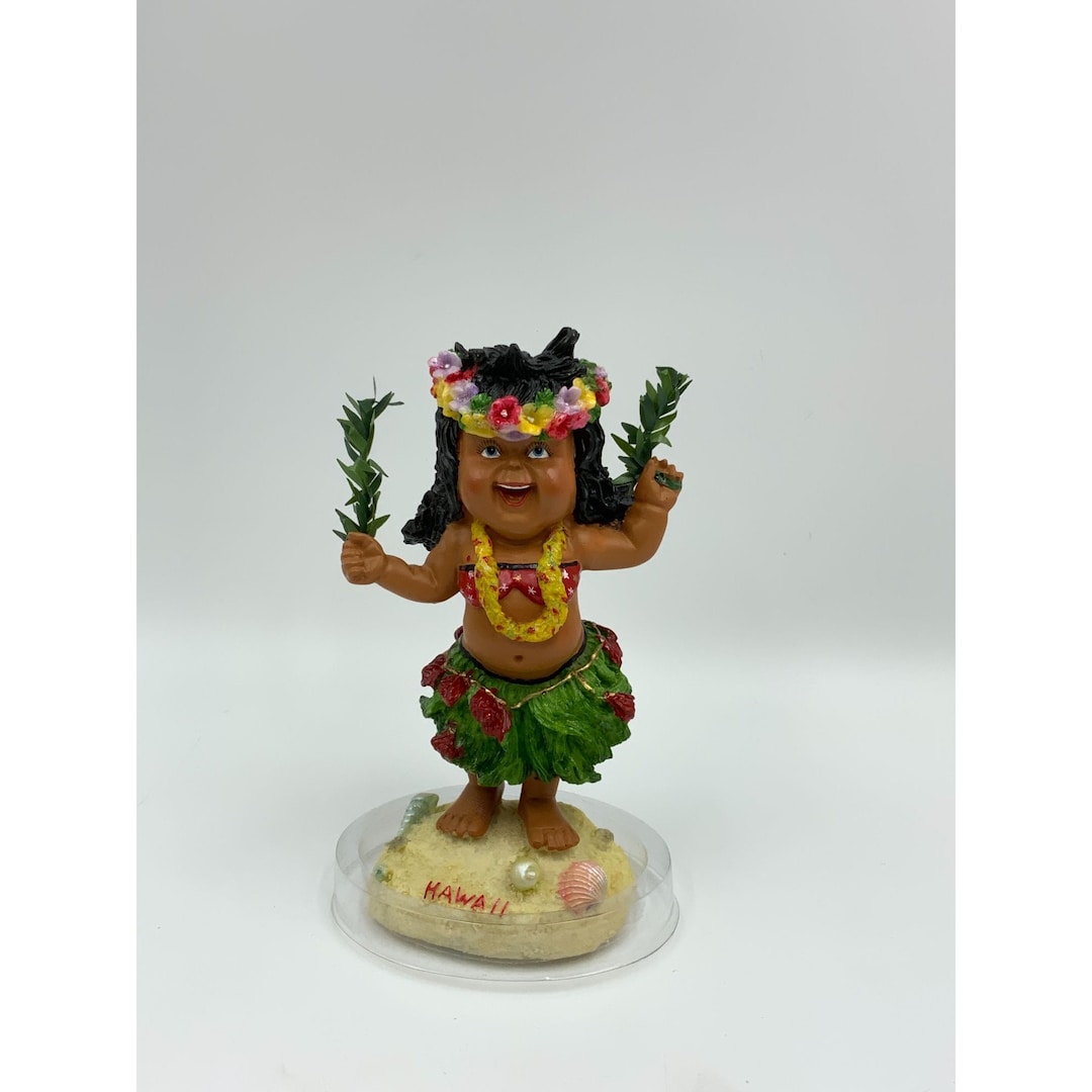 KEIKI Hula Dancer Hawaiian Dashboard Hula Doll Grass Skirt in Original ...