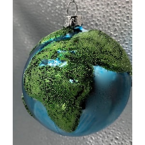Planet EARTH Globe Christmas Ornament NWT Blue With Glitter - Etsy Canada