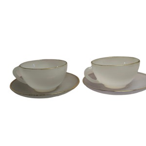 Arcopal Tea Cup & Saucer, Vintage Cream Iridescent Arcopal Cup, Gold ...