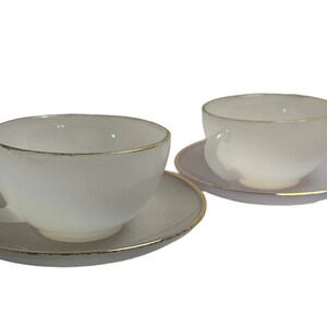 Arcopal Tea Cup & Saucer, Vintage Cream Iridescent Arcopal Cup, Gold ...