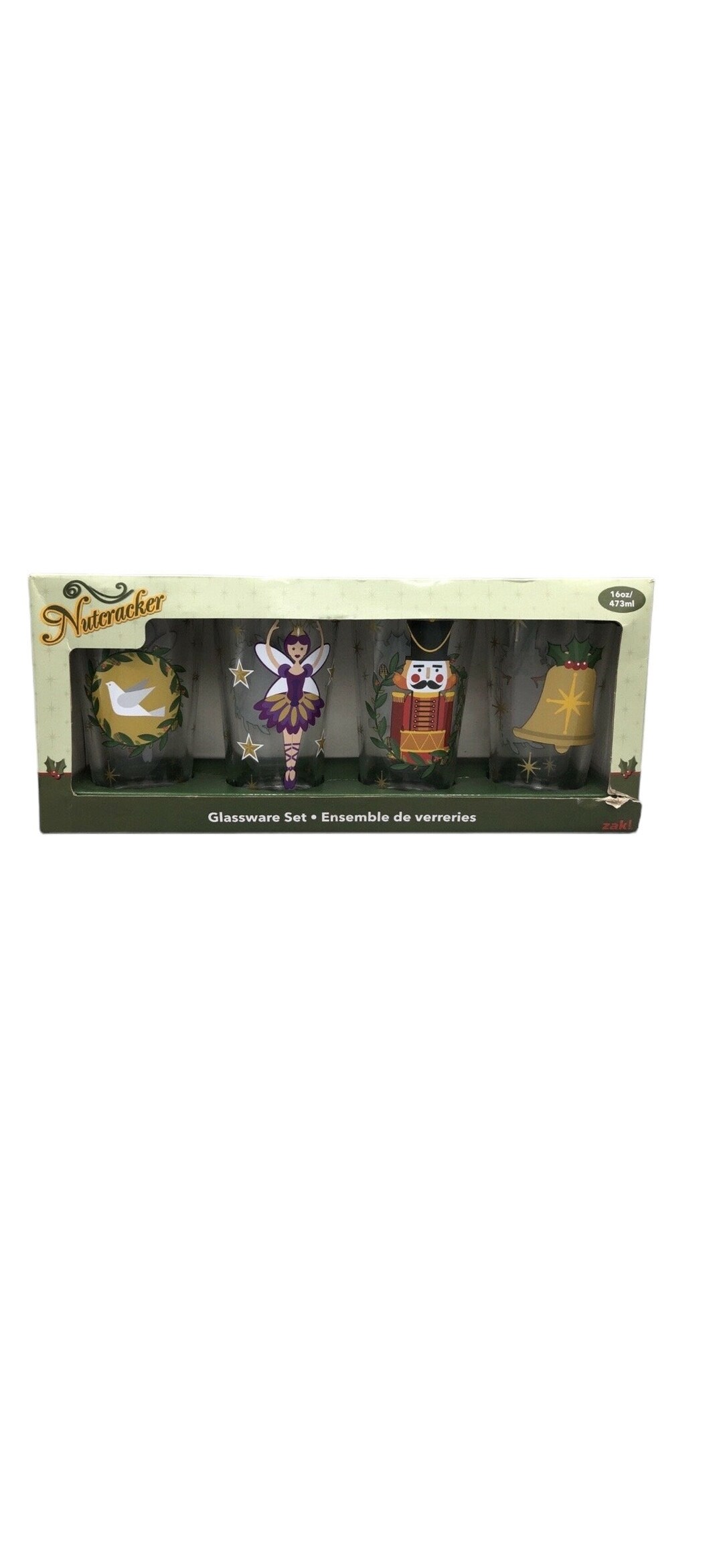NUTCRACKER 4 Pack Pint GLASSWARE Set NEW Christmas Holiday 16 Oz ...