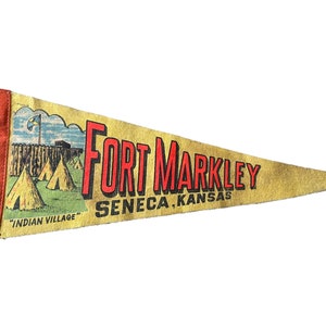 Vintage Pennant - Fort Markley, Seneca, Kansas, ‘indian Village’ VTG - Etsy