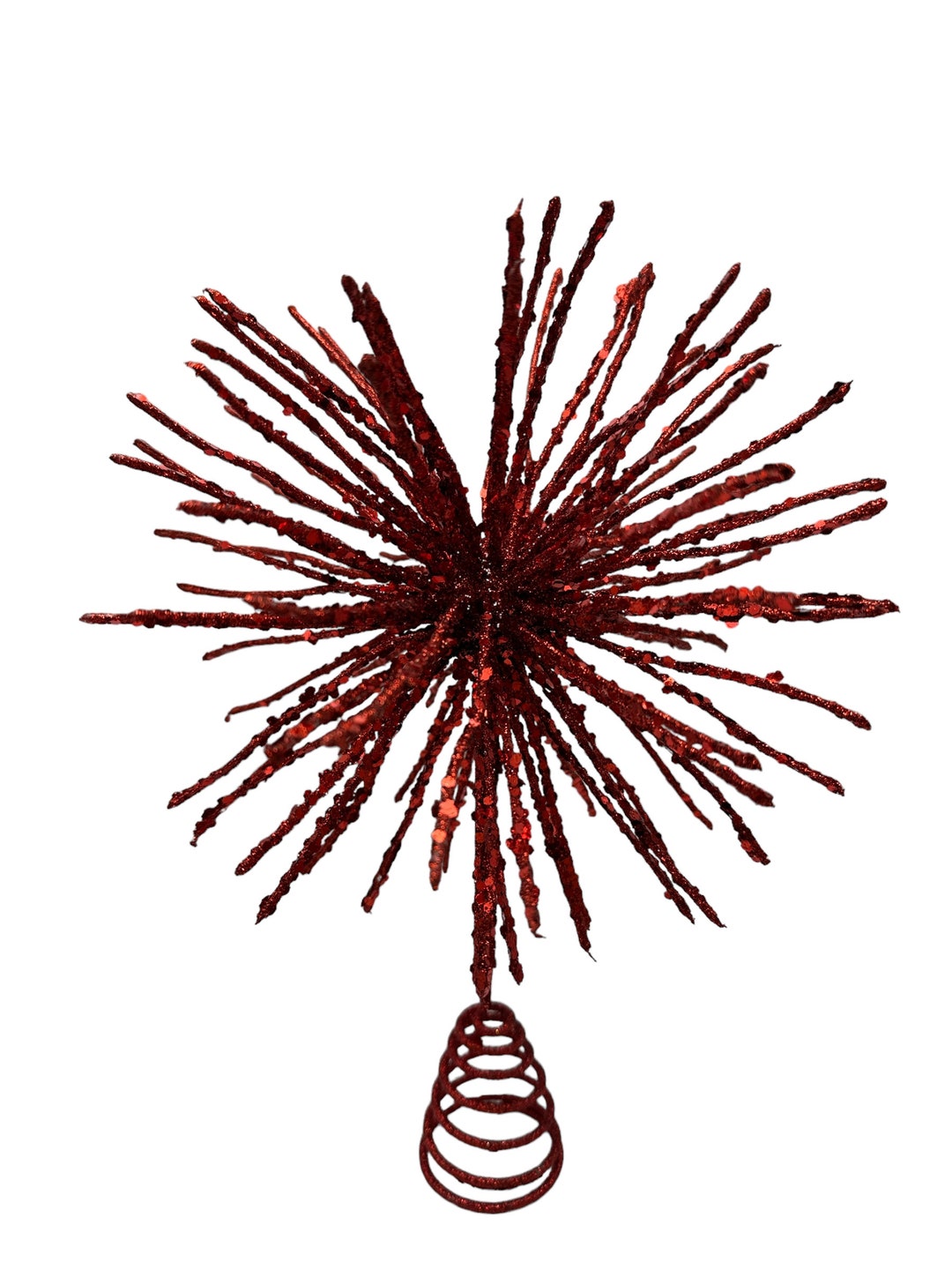 Red Glitter MCM Starburst Tree Topper VINTAGE Tall 10 Inch - Etsy