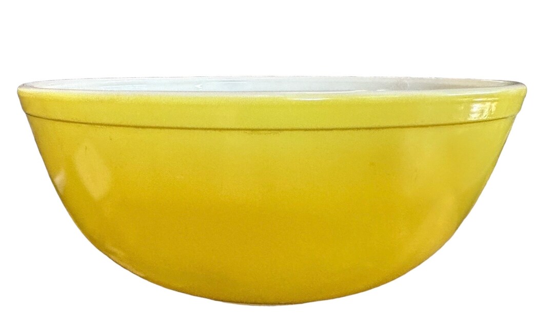 Vintage PYREX Yellow MIXING BOWL Primary Colors #414 Clean 4 Qt 10.25x4 ...