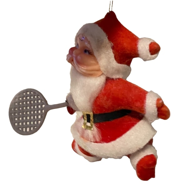 Flocked Santa - Etsy