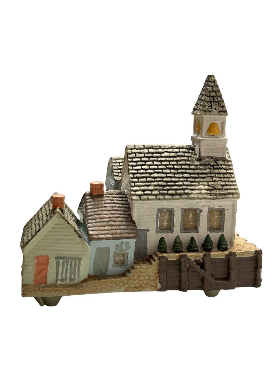 AVON Early American Light up Christmas Village Church Vintage 1989 ...
