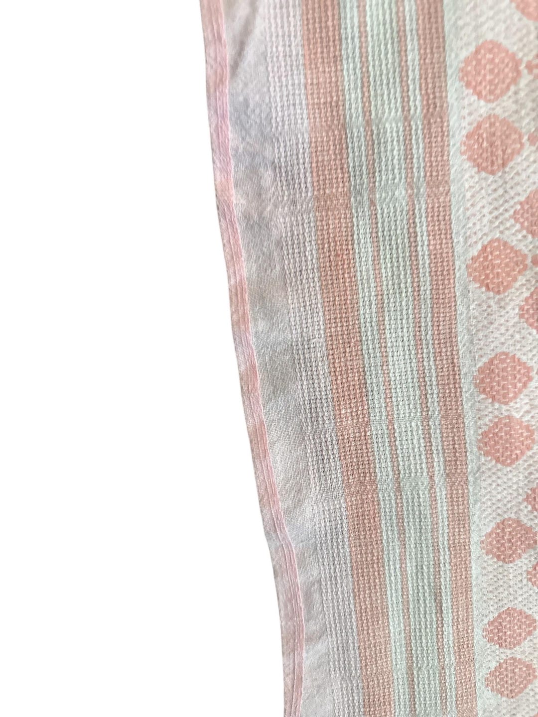 Pink Stripe Linen Vintage Tablecloth Some Imperfection Cotton, 63x77 ...