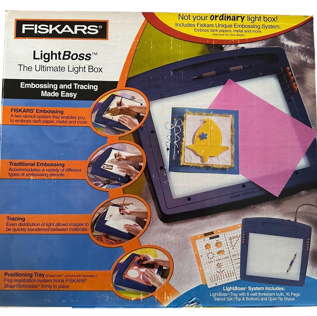 FISKARS Lightboss Ultimate Light Box Embossing & Tracing Made Easy New ...