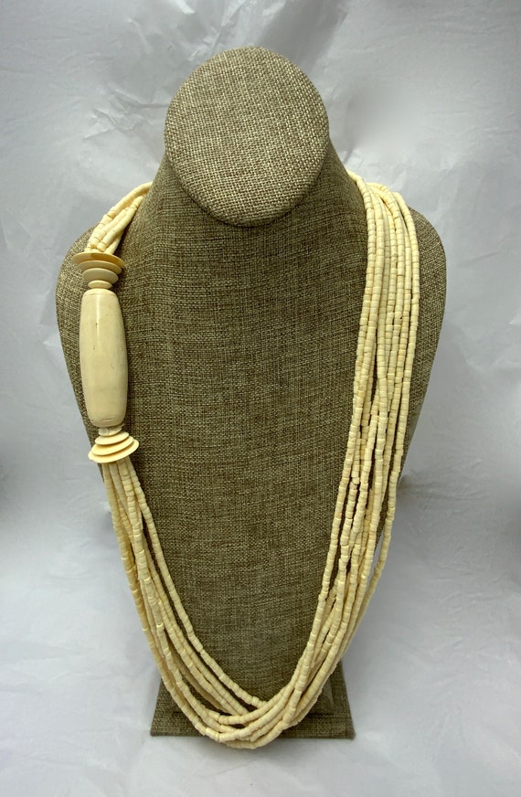 vintage bone multi strand - Gem